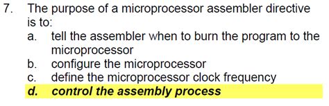 Solved 7 The Purpose Of A Microprocessor Assembler