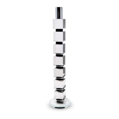 Homeroots 15 In Silver Clear And Black Crystal Tabletop Taper