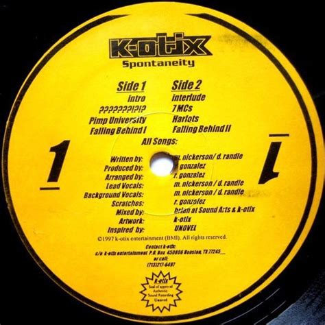 K Otix Spontaneity Lyrics And Tracklist Genius