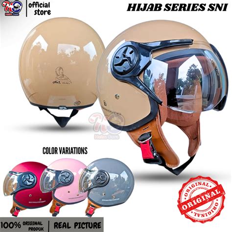 Jual Helm Retro Hijab Half Face Bipplast Fantasy Helem Wanita Cepol Sni