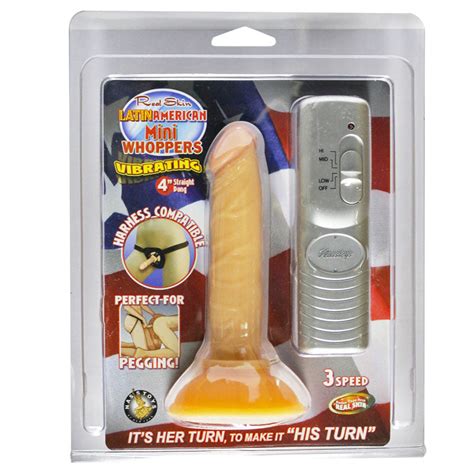 All American Mini Whoppers Vibrating 4 Inch Straight Dong Flesh