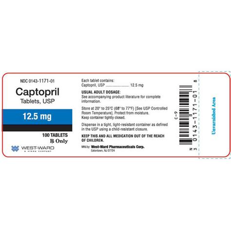 Captopril 125mg 100 Tablets Bound Tree