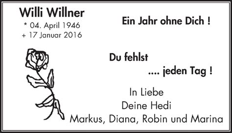 Traueranzeigen Von Willi Willner Trauer In Nrwde