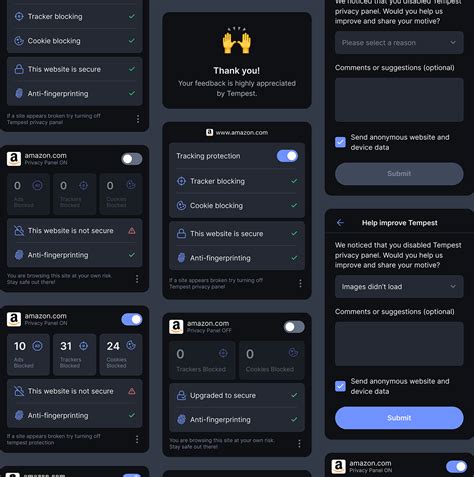 Tempest Browser Privacy Panel Behance