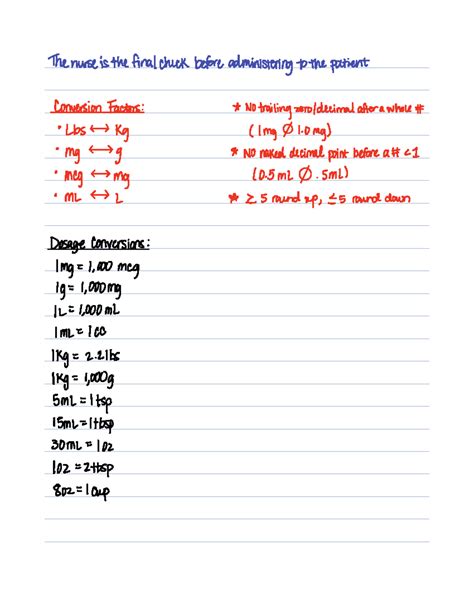Med Math Examples Thenursesthefinalcheck Before Administering Tothe