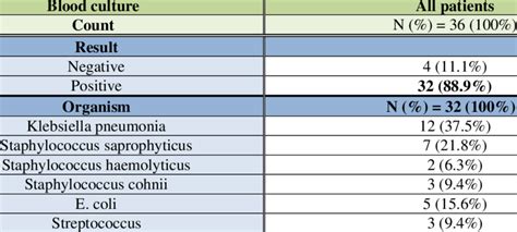 Blood Culture Result Of The Studied Group Download Scientific Diagram