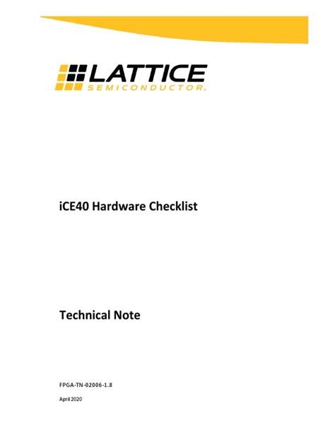 Ice40 Hardware Checklist Fpga Tn 02006 1 8 Pdf Input Output