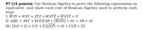 Solved P Points Use Boolean Algebra To Prove The Chegg