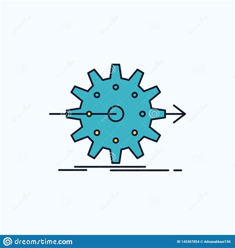 Performance Progress Work Setting Gear Flat Icon Green And Yellow