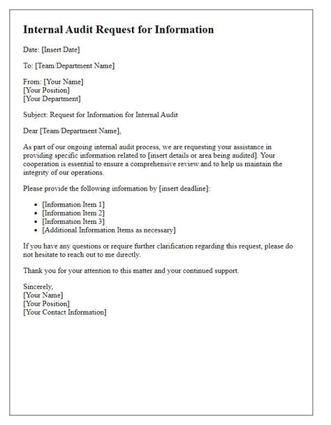 Letter Template For Internal Audit Announcements Free Samples In Pdf