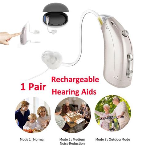 1 Pair Hearing Amplifiers Portable Hearing Aids Rechargeable