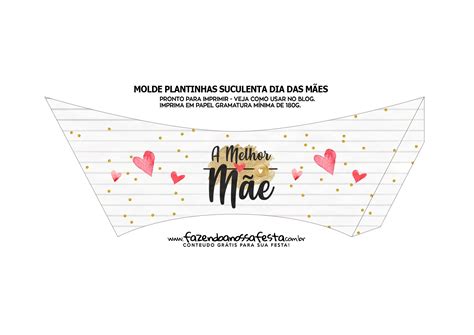 Molde De Suculenta Para Imprimir Melhor Mae Dourado Fazendo A Nossa Festa