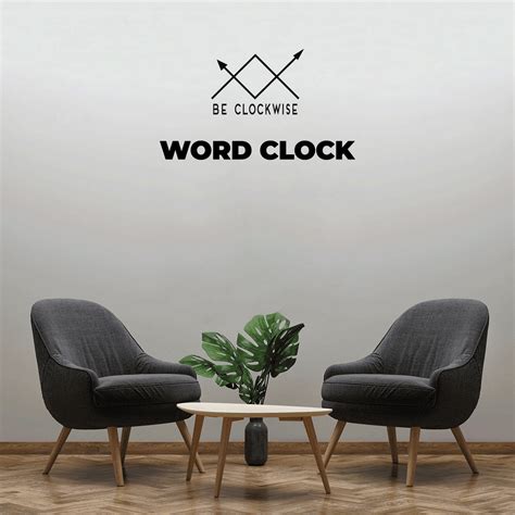 Ceas Perete Word Clock Digital Smart Cu Led și Senzori