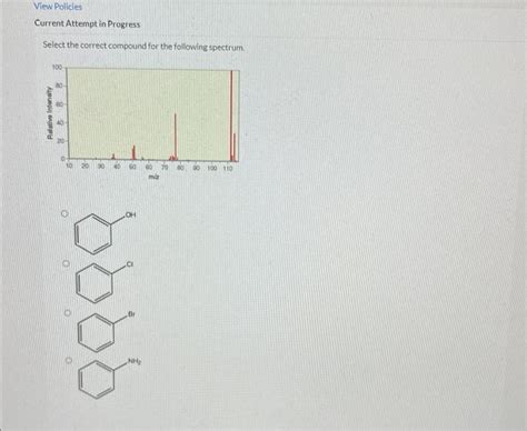 Solved Select The Correct Compound For The Following