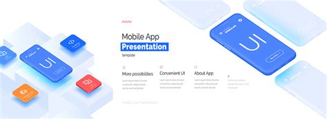 모바일 응용 프로그램의 현대적인 프리젠 테이션 모바일 응용 프로그램에 대한 설명과 함께 노란색 배경에 휴대 전화 모형 모던