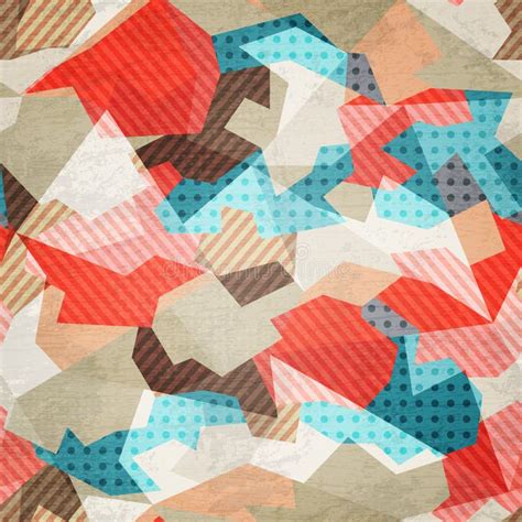 Vintage Fabric Seamless Pattern With Grunge Effect Stock Illustration Illustration Of American