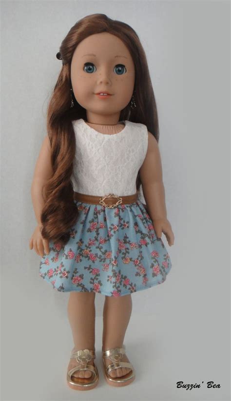 Vintage Inspired Lace Floral Dress With Belt American Girl Doll