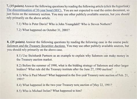 Solved 7 15 Points Answer The Following Questions By