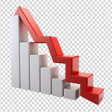 Premium Psd A Red Graph Showing A Decline In The Economy On
