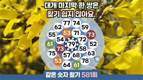 같은숫자찾기 581회 대개 마지막 한 쌍은 찾기 쉽지 않아요 같은숫자찾기 퀴즈 치매예방퀴즈 두뇌활성화 Number