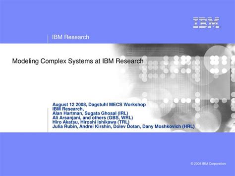 Ppt Modeling Complex Systems At Ibm Research Powerpoint Presentation Id3393285