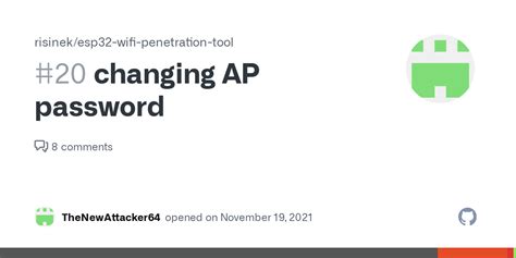 Changing AP Password Issue Risinek Esp Wifi Penetration Tool GitHub
