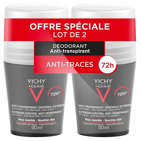 Vichy Deodorants Effective 72 Hour Anti Perspirant For Sweat Control