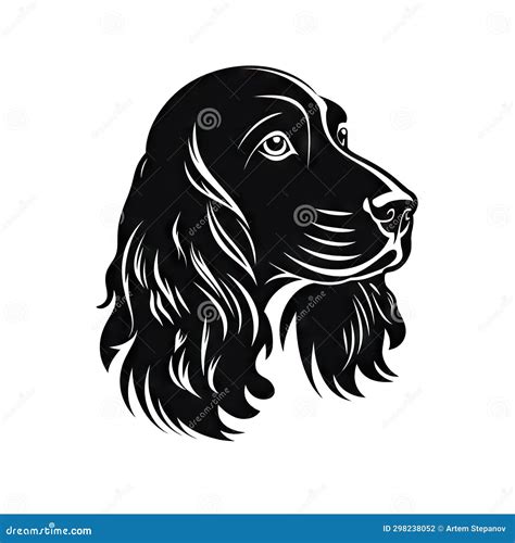 English Cocker Spaniel Icon Dog Black Silhouette Puppy Pictogram Pet