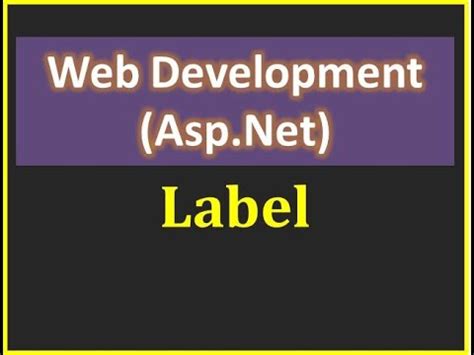 Label Control In Asp Net LitsbrosTutorial Aspnet Programing Tutorial YouTube
