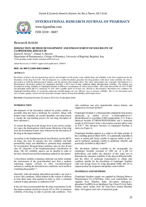 Pdf Dissolution Method Development And Enhancement Of Solubility Of