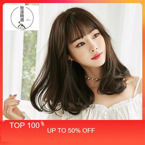 台灣出貨免運 45公分2色 卷劉海中長假髮 長卷發假髮整頂假髮 大波浪中長髮髮飾蓬鬆假髮 內扣蓬鬆捲髮 鎖骨發姬髮式假髮 蝦皮購物