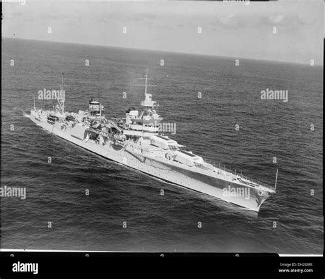 An Aerial View Of The Uss Indianapolis Ca 35 Showing Its Starboard Bow While Underway The