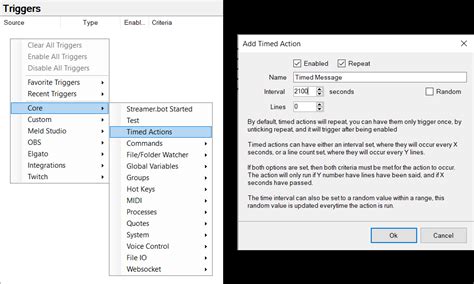 Timed Actions Messages