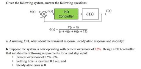 Solved Given The Following System Answer The Following Chegg Com
