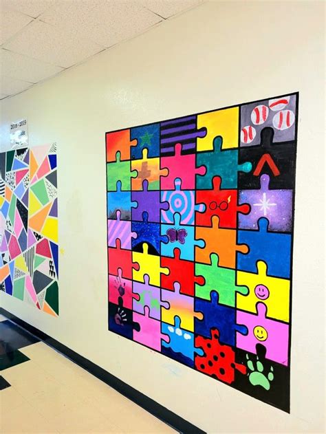 8th Grade Puzzle Piece Collaborative Mural Collaborative Mural