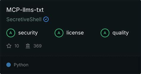Github Secretiveshellmcp Llms Txt Mcp Server For Secretiveshell