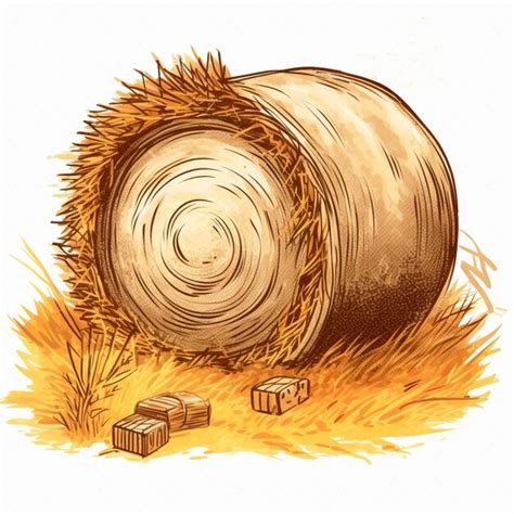 Premium AI Image | a drawing of a hay bale with a few pieces of chocolate generative ai