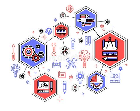 engineering and repairing some technology system vector illustration