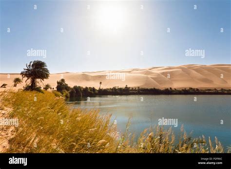 Mandara Lakes In The Dunes Of Ubari Oasis Um El Ma Libyan Desert