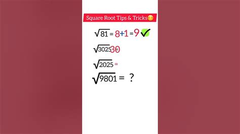 Square Root How To Find Square Root Tips And Tricks Maths Adda Shorts Youtube