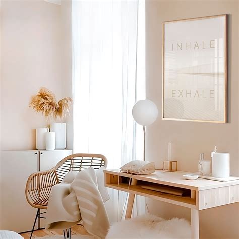 Inhale Exhale Print Neutral Meditation Art Digital Download Etsy