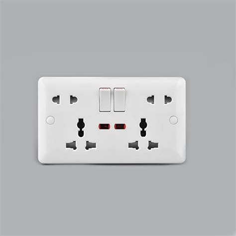 5 Pin Wall Socket 13a 2 Gang Switch Socket With Neon Socket And Wall Socket