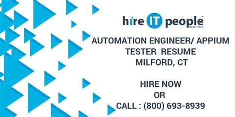 Automation Engineerappium Tester Resume Milford Ct Hire It People We Get It Done