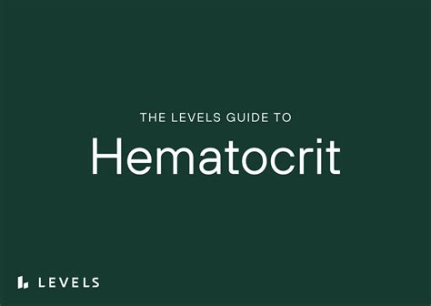 Guide To Hematocrit Levels Levels