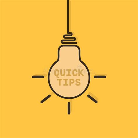 Quick Tips Icon Badge Top Tips Advice Note Icon Idea Bulb Education Tricks Stock Vector