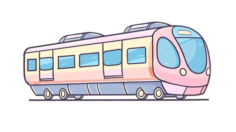 Cartoon Illustration Of A Pink Passenger Train Premium Ai Generated Image