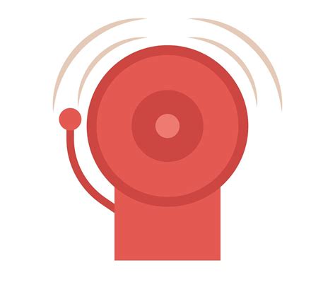 Red Fire Alarm System Signal Icon Prevention Emergency Warning Bell