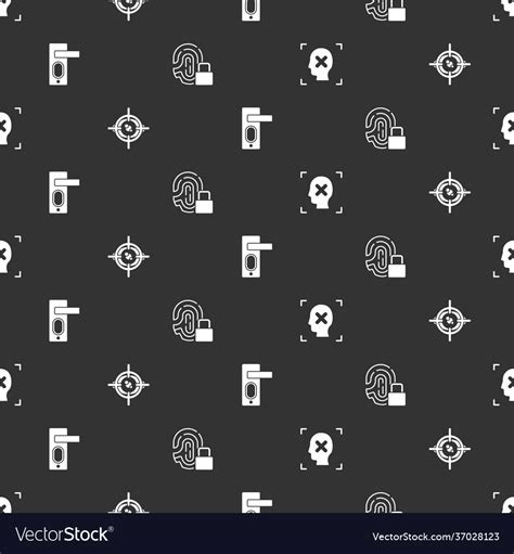 Set Rejection Face Recognition Eye Scan Royalty Free Vector