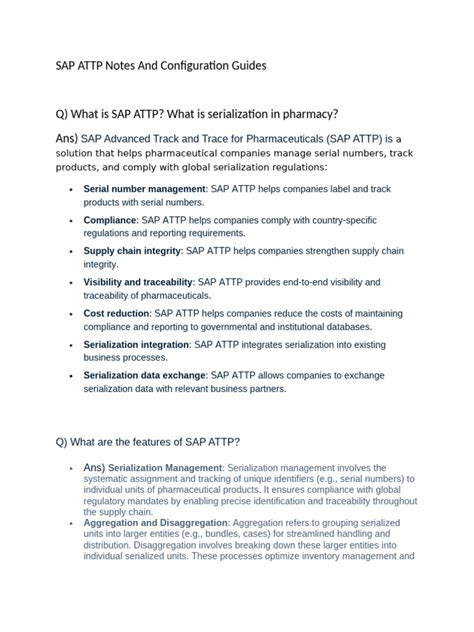 Sap Attp Configuration Guide Pdf Supply Chain Regulatory Compliance