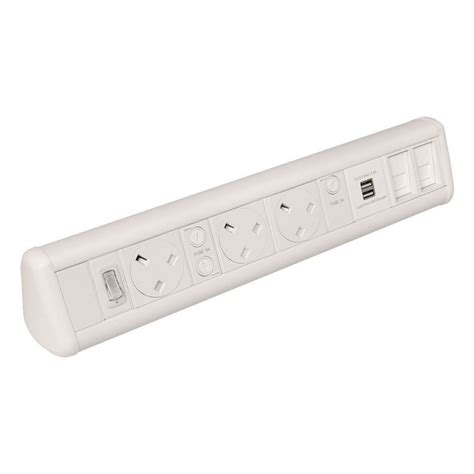 Desktop Usb Charger With Cat6 Rj45 And Power White